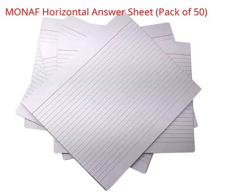 Monaf Answer Sheets For Exam Practice Cbseicse 200 Ruled Pages 100