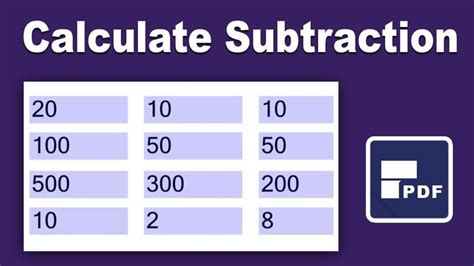 How To Calculate Number Of Subtraction In Fillable Pdf Form Using Pdfelement Pdf Tutorials