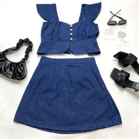 Pls Size ชุดเซ็ทสาวอวบ 2ชิ้น เสื้อกระโปรง รุ่นเคดี้ H26 Th