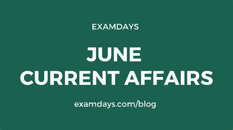 June Current Affairs 2023 Pdf Download Monthly Capsule Examdays
