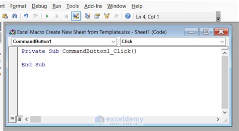 How To Create A New Sheet From A Template Using A Macro In Excel Methods