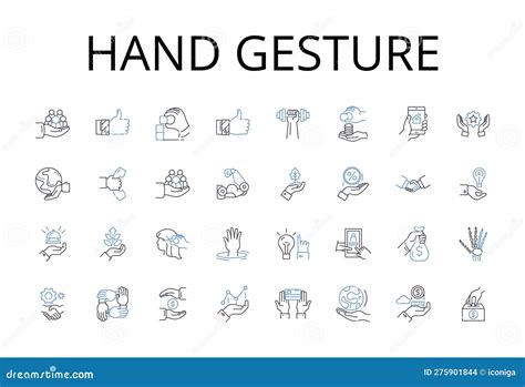 Gestural Expression Line Icons Collection Body Language Signals Nonverbal Communication