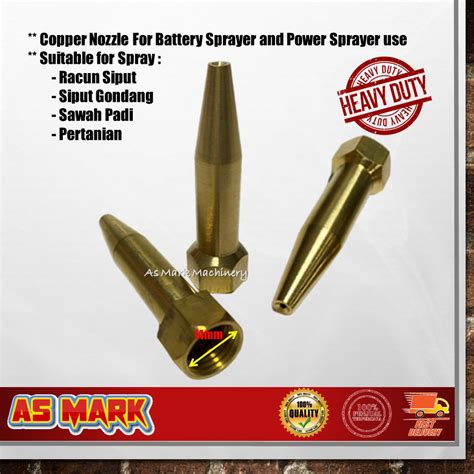 Kepala Tembaga Pam Racun Siputlong14mm Copper Nozzle Heavy Duty