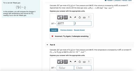 Solved Review I Constants 1 Penodic Lable For A Van Der