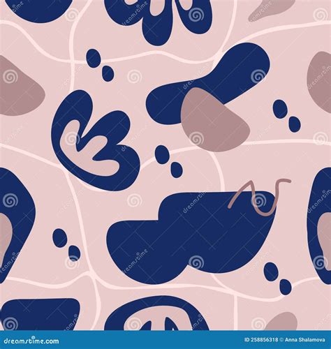 Seamless Hand Drawn Pattern Abstract Modern Shapes And Objects Stock