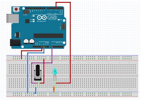 guía para controlar la intensidad de un led con potenciómetro arduino polaridad