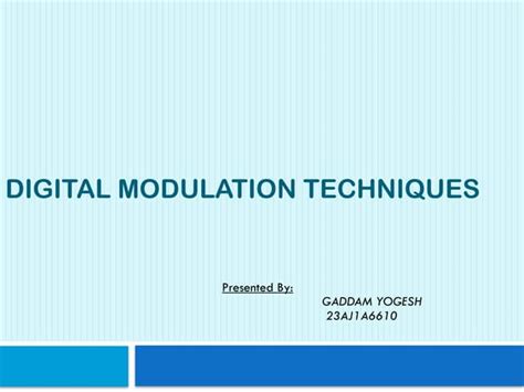 Digital Modulation Techniques Pptx