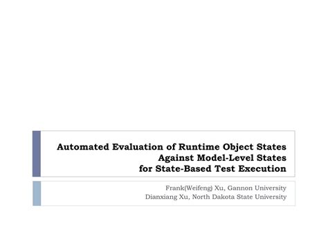 Ppt Frankweifeng Xu Gannon University Dianxiang Xu North Dakota