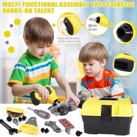 NCKIHRKK 72 Pièces Boite a Outils pour Enfant 3 Ans Construction et