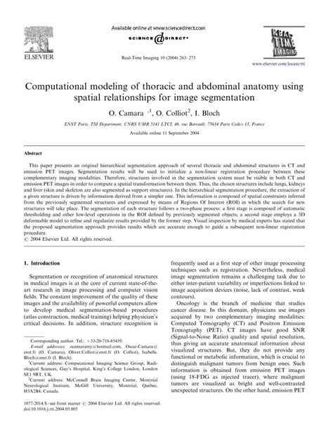 pdf computational modeling of thoracic and abdominal anatomy using