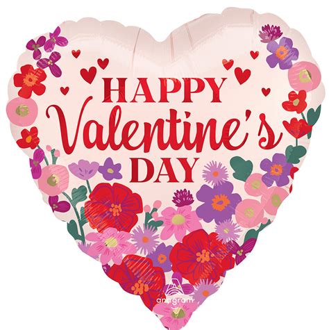 Happy Valentines Day Satin Floral Chintz 18″ Balloon Instaballoons