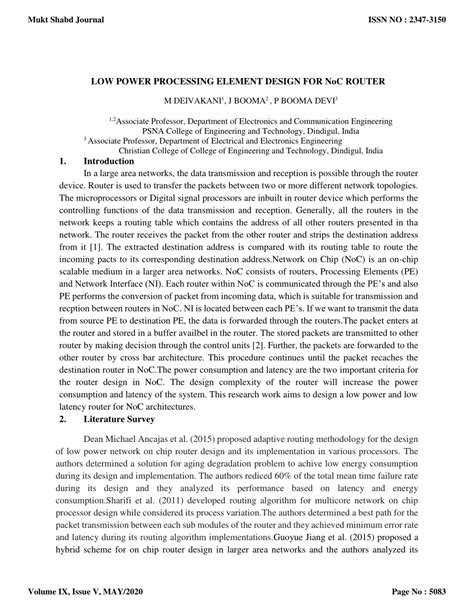 Pdf Low Power Processing Element Design For Noc Router