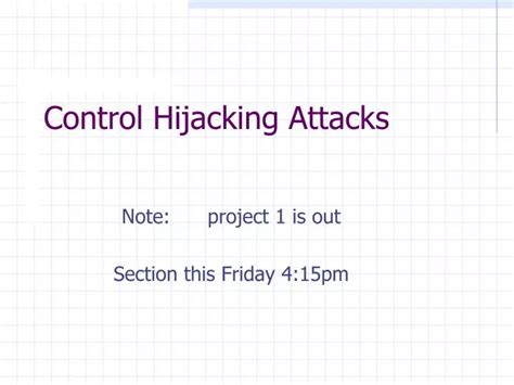 Ppt Control Hijacking Attacks Powerpoint Presentation Free Download