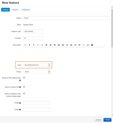 How To Add The Brand Product Feature CS Cart X Documentation