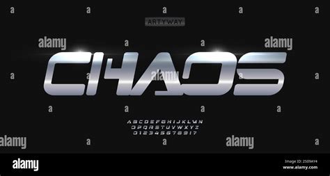 Bold Futuristic Font Sleek Metallic Design Sci Fi Aesthetic With