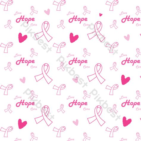 Pink Ribbon Seamless Pattern Vector To Support Woman Breast Cancer