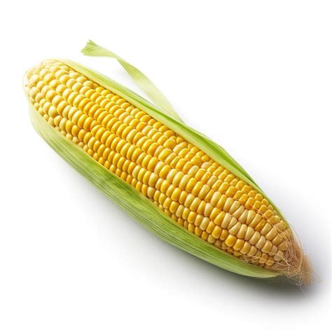 Premium Ai Image Corn Cob On White Background Generative Ai