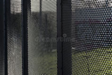 Security Woven Wire Mesh Fencing At A Water Pumping Station 1 Stock