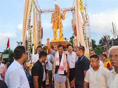 Assam Cm Sarma Unveils Statue Of Freedom Fighter Mangal Pandey At Silchar