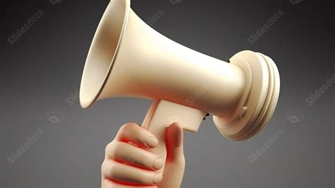 The Power Of Pr 3d Cartoon Hand Grasping Megaphone Powerpoint Background For Free Download