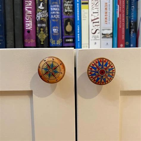 Vintage Compass Drawer Knobs Coastal Cabinet Hardware Beach House Decor Customizable Sets Etsy