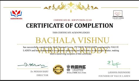 Bachala Vishnuvardhan Reddy On Linkedin Successfully Completed Python