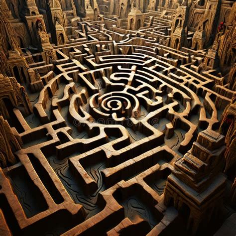 Labyrinth Art Visual Artworks Depicting Mazes Labyrinths Or Maz Stock