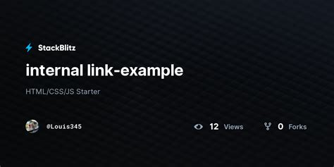 Internal Link Example Stackblitz