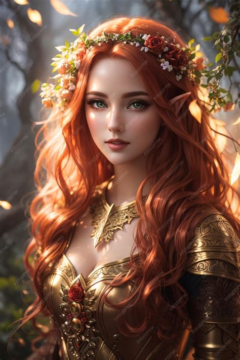 Premium Ai Image Female Elf Vector Illustration Portrait