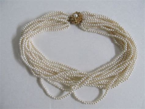 Multi Strand Faux Pearl Necklace Item 104 Etsy Faux Pearl Necklace