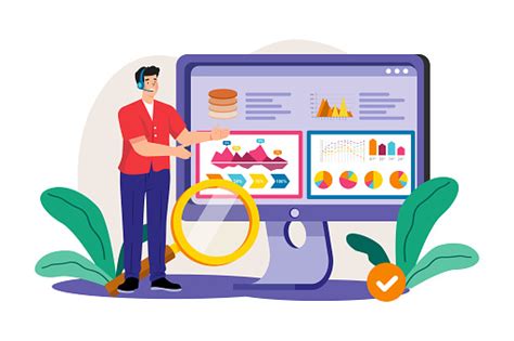 대시보드 그림 개념을 분석하는 사업가 흰색 배경에 격리된 평면 그림 균형에 대한 스톡 벡터 아트 및 기타 이미지 균형 그래프 금융 Istock