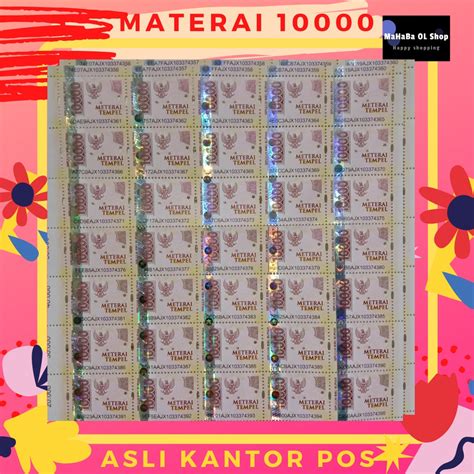 Jual MATERAI 10000 ASLI POS Shopee Indonesia