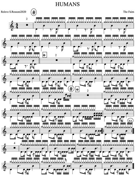 Humans The Faim Drum Sheet Music Rossoni Drumsetsheetmusic