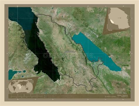 Rukwa Tanzania High Res Satellite Labelled Points Of Cities Stock Illustration Illustration