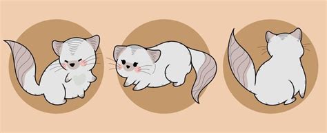 Niedliche Cartoon Katze Entzückende Haustier Tiere Vektor