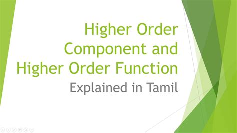 Higher Order Component In React Js Explained In Tamil Youtube