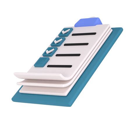 D White Clipboard Icon Task Management Todo Check List On Turquose