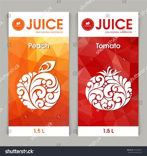 Vector Set Templates Packaging Fruit Juice: стоковая векторная графика ...