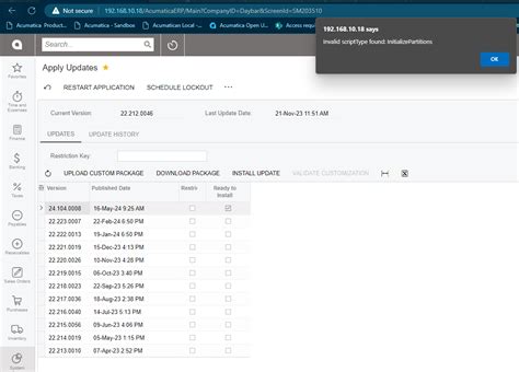Error When Upgrading Version Invalid Scripttype Found Initializepartitions Community