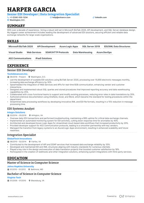 5 EDI Developer Resume Examples Guide For 2024