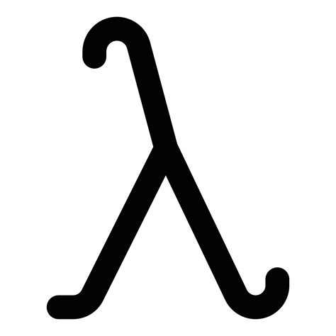 Lambda Greek Symbol Small Letter Lowercase Font Icon Black Color Vector