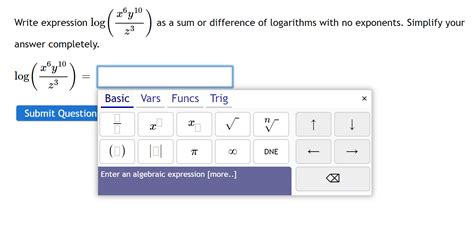 Solved Write Expression Log Z3x6y10 As A Sum Or Difference Chegg Com