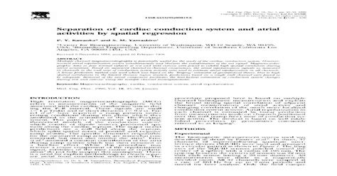 Separation Of Cardiac Conduction System And Atrial Activities By