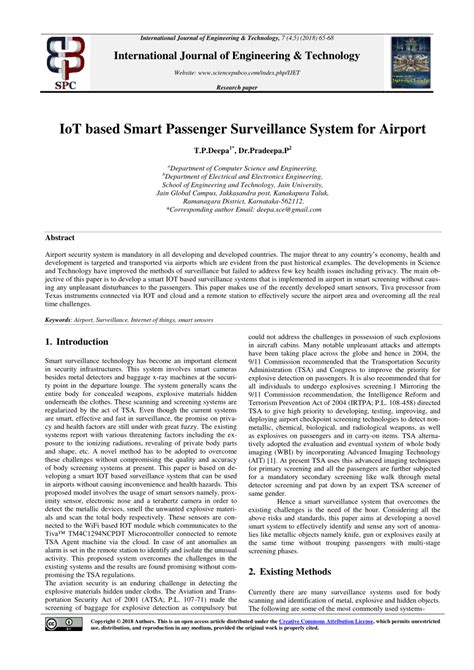 Pdf Iot Based Smart Passenger Surveillance System For Airport