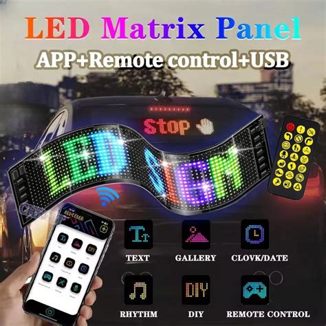 Car Truck Devil S Eye Animation Display Lights V USB LED Matrix Pixel Panel With App Remote