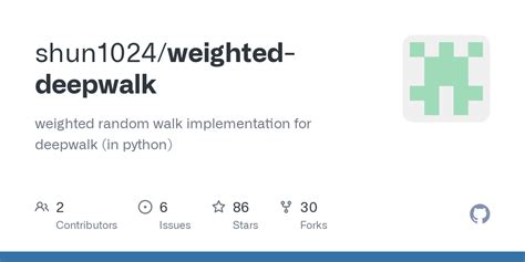 Github Shun1024weighted Deepwalk Weighted Random Walk Implementation For Deepwalk In Python