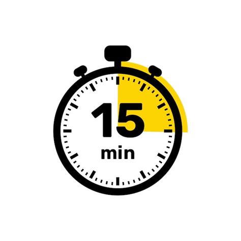 15 Minutos Reloj Analógico Icono Diseño De Fondo Blanco Vector Premium