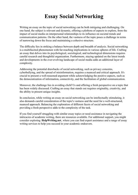 essay social networking pdf