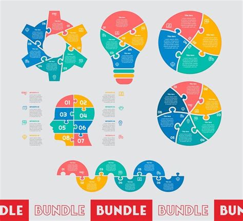 Premium Vector Puzzle Infographic Template With 4 6 7 Steps Options