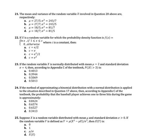 The Mean And Variance Of The Random Variable X Chegg